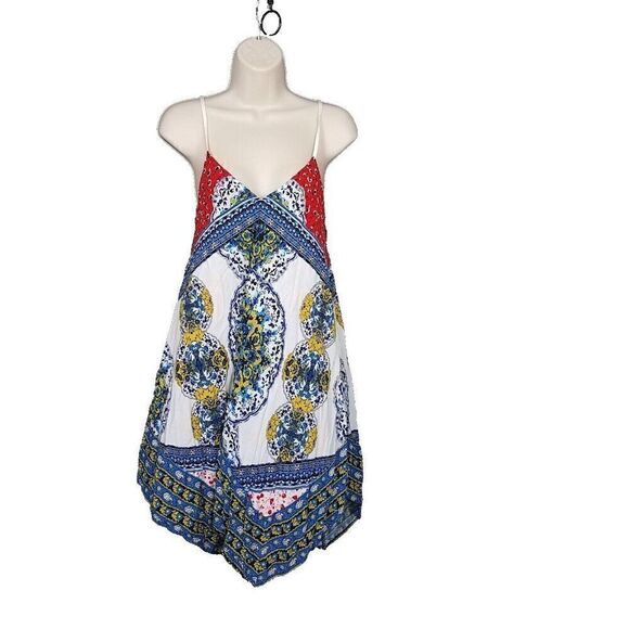 iris | Dresses | Iris Large Dress Handkerchief Blue White Printed ...